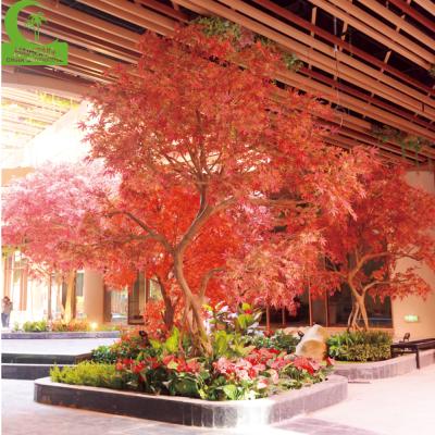 China Large Handmade Artificial Yellow Maple Tree Chinese Maple Trees Faux Japanese Red Maple Tree for sale