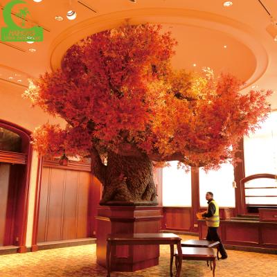 China igh Simulation Maple Tree Autumn Leaves Landscaping Tree Faux Maple Trees for Shopping Mall/Resort Decoration for sale