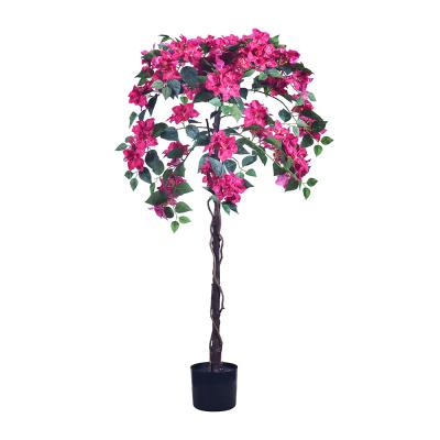China Haihong New Products Artificial Bougainvillea Flower Tree 4ft 6ft Fake Potted Bougainvillea Artificial for Home Hotel Decor for sale