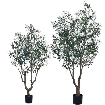 China artificial plant manufacturer Customizable Size Lifelike Artificial Silk Olive Tree for Hotel Lobby Decor for sale