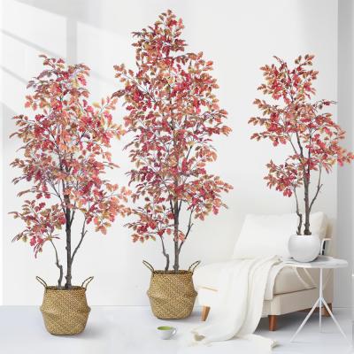 Китай Коммерческое искусственное осеннее дубовое дерево | 160 см 185 см 210 см Дерево с осенней листвой для атмосферы отеля и ресторана продается