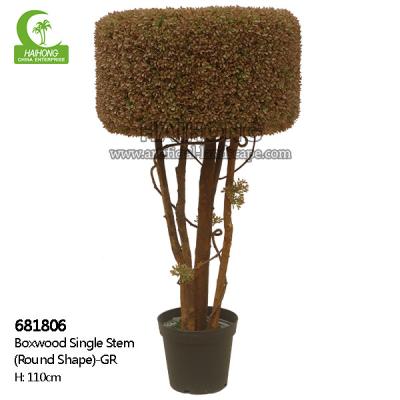 China Wiind Resistance 110cm Artificial Boxwood Tree , Fake Topiary Plants Round Shape for sale