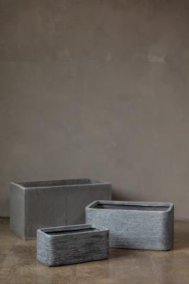 China HAIHONG Gray Rectangular Outdoor Planters Artificial Plant Accessories for sale