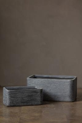 China HAIHONG Gray Rectangular Outdoor Planters Artificial Plant Accessories for sale