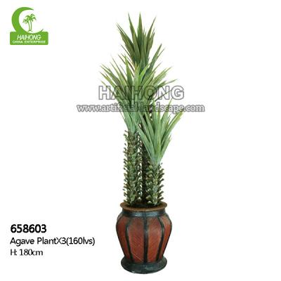 Anti pianta succulente artificiale UV che abbellisce l'agave tropicale della fibra