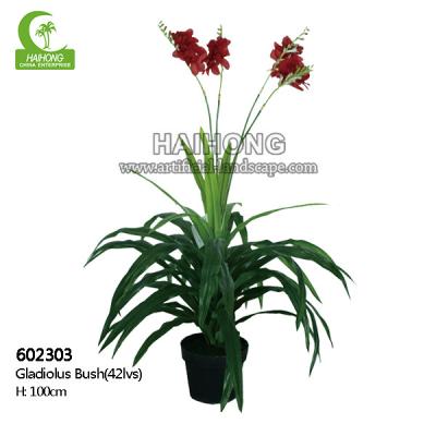 China 100cm Tall Real Touch Artificial Potted Flowers 42 Leaves Home Decoration for sale