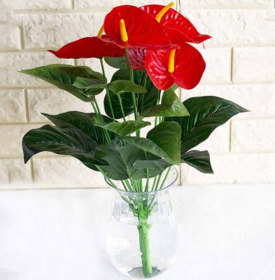 China Height 100cm Green Artificial Anthurium Plant For Home Office Table Decoration for sale