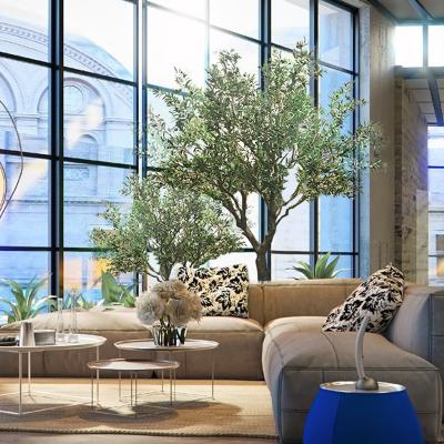 China Künstliches hohes natürliches kundenspezifisches Grün Olive Tree Ornament Potted Plants Art Decor zu verkaufen
