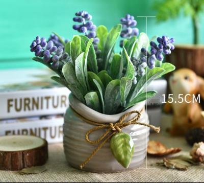 China Potted Artificial Wheat Ear Colorful Flower Home Office Desk Decor for sale
