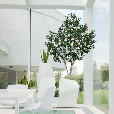 Cina decorazione verde artificiale di mostra di 200cm Camellia White Flowers For Hotel in vendita