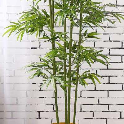 China Bamboo Artificial Potted Floor Plants For Shopping Mall Green Wall Decoration for sale