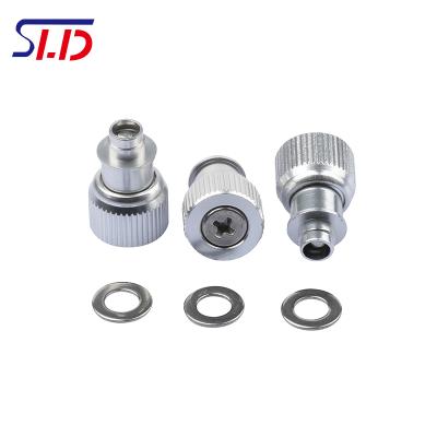 China PF11MW-M3-1-1BL Stainless Captive Knob Screw Panel Knurling Round Aluminum Spring Screw for sale