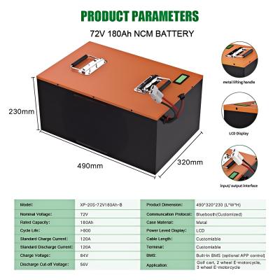 China OEM Lithium Ion Battery 72v 180Ah Electric Tricycle Battery Pack With Smart BMS for sale