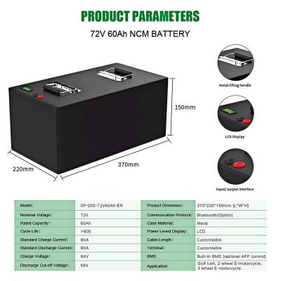 China Electric Batterie Tricycles 3 Wheel 51.2v 60v 72v Rechargeable Lithium Ion Battery For Cargo Tricycle for sale