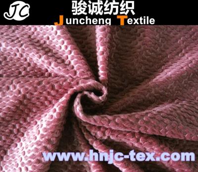 China New short pile/plush embossed 100% polyester minky velboa fabric for home textile for sale