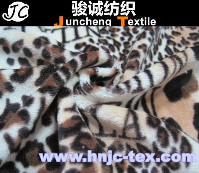 China O leopardo e a letra modelam o poliéster e a tela elástica misturada spandex de veludo/veludinha à venda