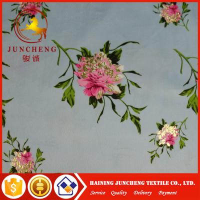 China Wholesale polyester print dubai sofa upholstery cheap fabric velvet for sale