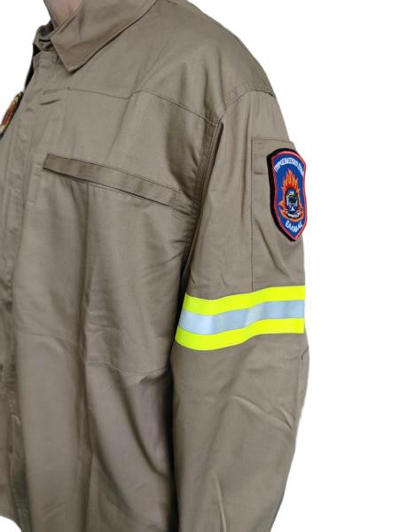 Quality Flame Retardant Firefighter Jacket Heat Resistant with Reflective Strips for sale