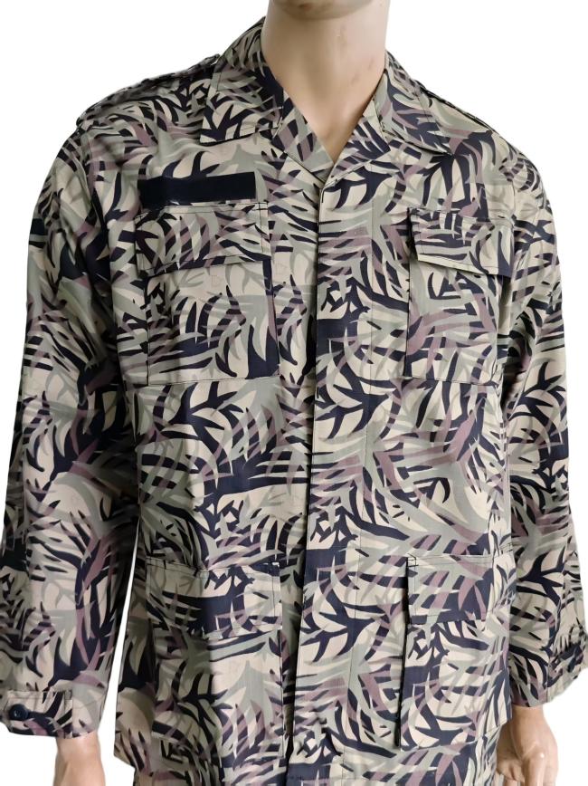 Close-up of Jungle BDU Uniform fabric texture and stitching