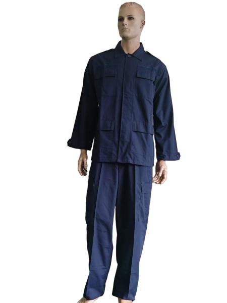 Quality Custom Navy Blue BDU Military Uniform Set Polyester Cotton for sale