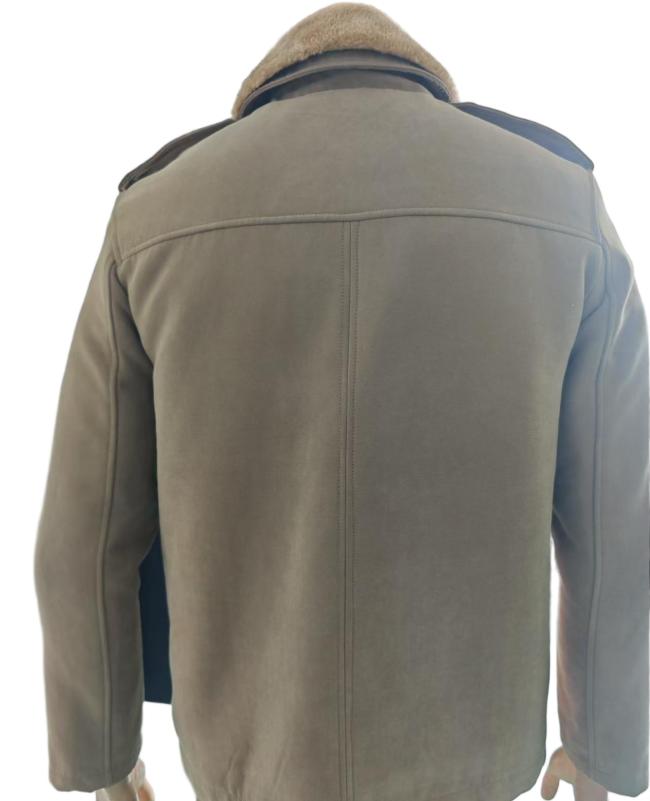 Military jacket back view showing design details