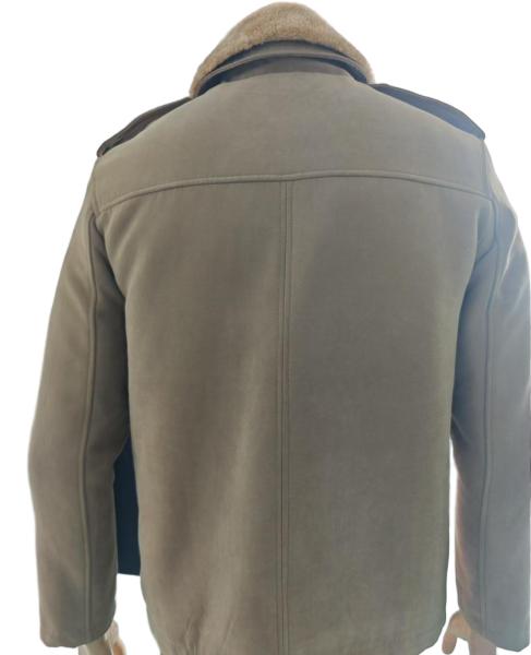 Quality Customizable Khaki Military Jacket with Faux Fur Collar for Winter for sale