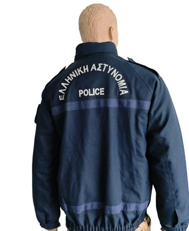 Back view of military jacket showing overall design