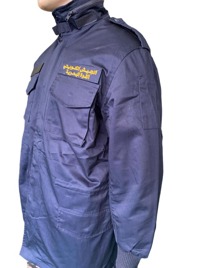 Military jacket closure system close-up