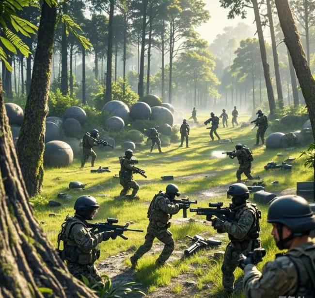 Tactical combat suit in use during training