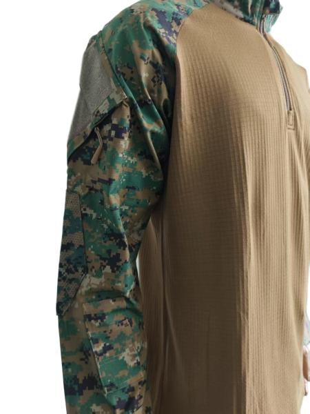 Quality Military Style Camouflage Top High Neck Half Placket Breathable Camouflage for sale