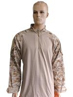 Quality Tactical Camo Combat Shirt Half Zip Breathable Polyester Cotton for sale