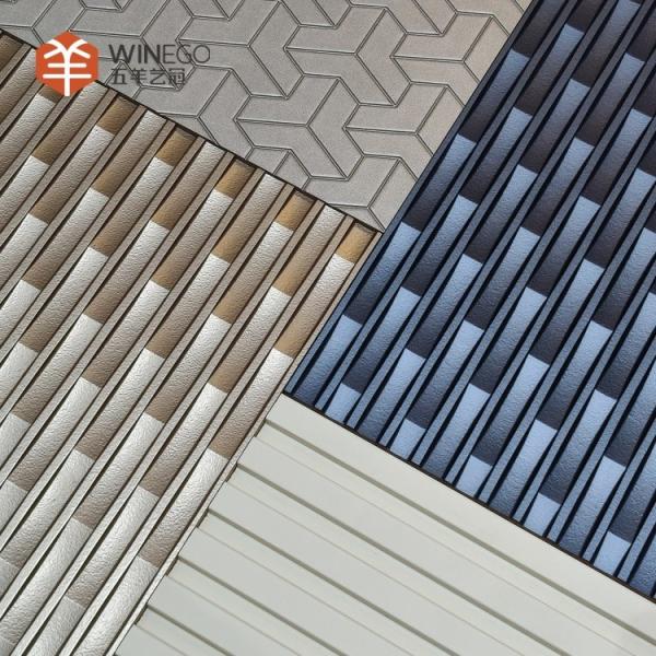 Quality 3D Elegant Embossed Veneer Wall Panels for Interior Design 2400mm for sale