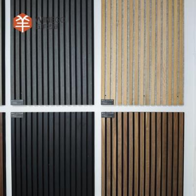 Quality Modern Wood Slat Acoustic Panel with PET Felt Backing for Wall and Ceiling for sale