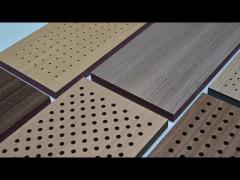 Perforated Wood Acoustic Wall Panels , Decorative Sound Proof Wood Panels CE FSC