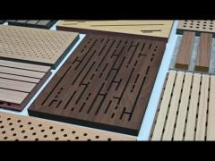 Customized Aesthetics Acoustic Slat Wood Wall Panels Melamine Finish 600x2400mm