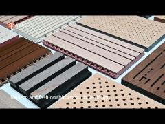 12mm Thickness Acoustic Wood Ceiling Panels Noise Absorbing Ceiling Tiles Flat Edge