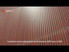 Painel acústico com ranhuras ecológicas e elegantes para o Teatro da Igreja do Auditório