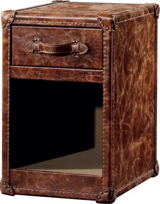 China Vintage Full Brown Leather Storage Trunk Strong Canvas 0.12CBM Volume Without Door for sale