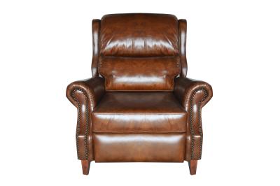 China Double Cushion High Back Leather Armchair Strong Metal Frame With Tilt Function for sale
