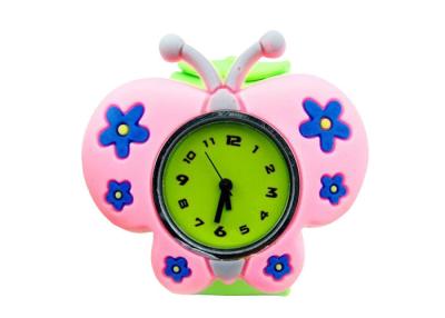 Cina Orologio rosa del braccialetto di schiaffo del silicio dell'aletta di filatoio del burro, orologio per i bambini in vendita