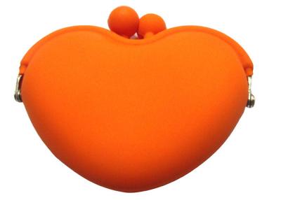 Cina Nuovo portafoglio portamonete arancione Silicone / cuore forma Coin borsa Candy Bag per ragazze in vendita