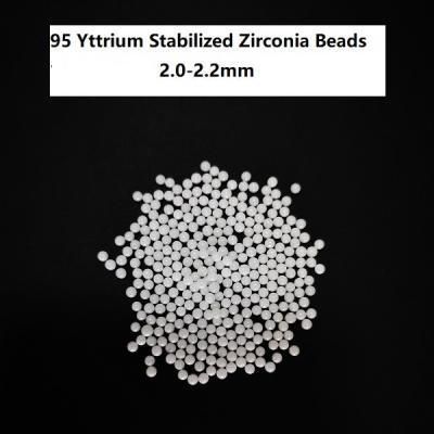 China 95%  Zirconia Beads 2.0-2.2mm Zirconia Grinding Media High Strength Hardness for sale