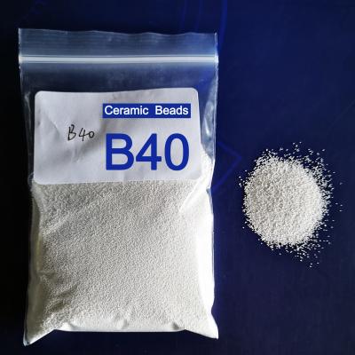 China B40 0.425mm Ceramic Blasting Media Size For Metal Pipes Blast Cleaning for sale