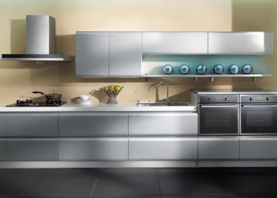 China Dark Blue Lacquer Paint Kitchen Cabinets , High Pressure Laminate Kitchen Cabinets for sale