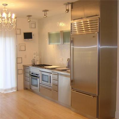 China Classic Custom Commercial Stainless Steel Kitchen Cabinets With Granite Stone Top for sale