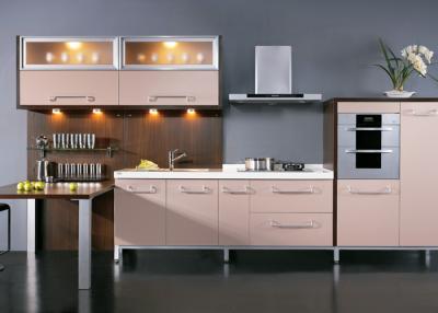 China Modern Design Cherry Wood PVC Kitchen Cupboards , Wall Mounted Kitchen Cabinets for sale