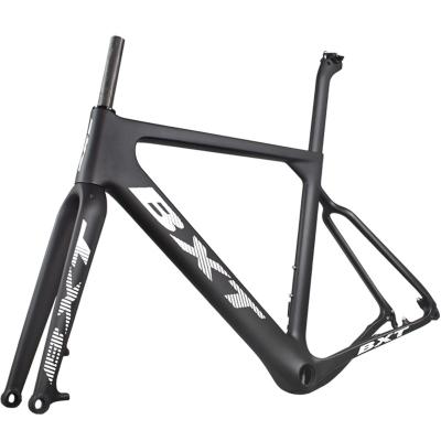 Cina Bicicletta Frameset 700C della strada della fibra del carbonio della struttura della bici della ghiaia della fibra del carbonio T1000 in vendita