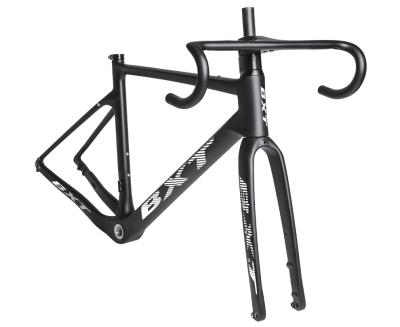 China Bicicleta completa escondida Frameset 700C do cascalho da estrada da fibra T1000 do carbono do cabo à venda