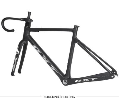 China Bicicleta completa escondida Frameset 700C do cascalho da estrada da fibra T1000 do carbono do cabo à venda