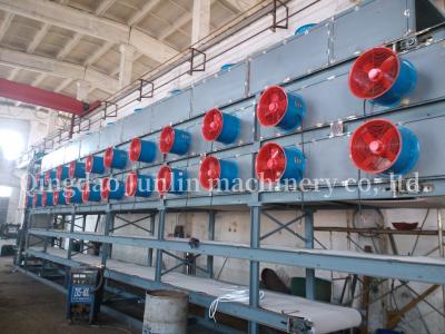 중국 평면 엽 컨베이어 유형 팩 오프 냉각기 기계 고무 냉각 라인 사용자 정의 판매용